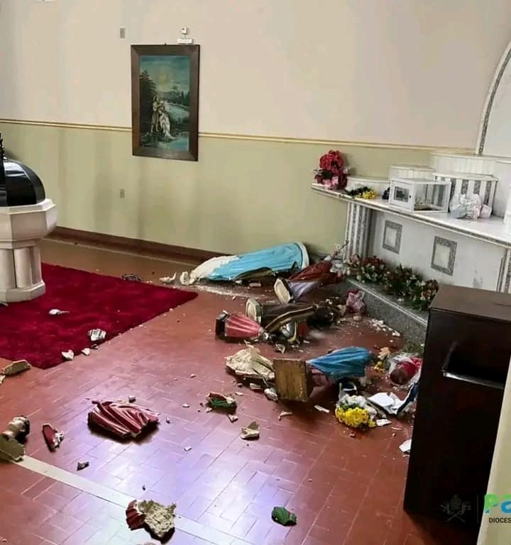 Catholic church in Brazil desecrated and 28 statues of saints destroyed ...